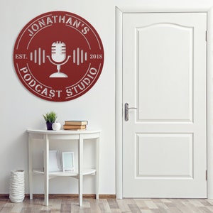Personalized Metal Music Studio Sign, Custom Podcast Studio Sign ...