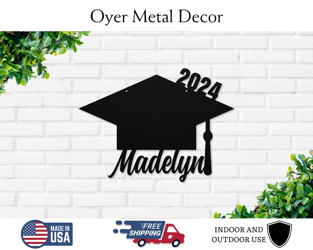 Custom Graduation Decor Name Sign, Custom Grad Metal Sign, Class of ...
