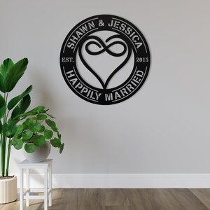 Personalized Infinity Heart Metal Sign, Custom Infinity Sign, Gift for ...