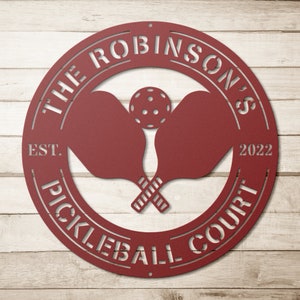Personalized Pickleball Metal Wall Art, Custom Pickleball Paddle Sign ...