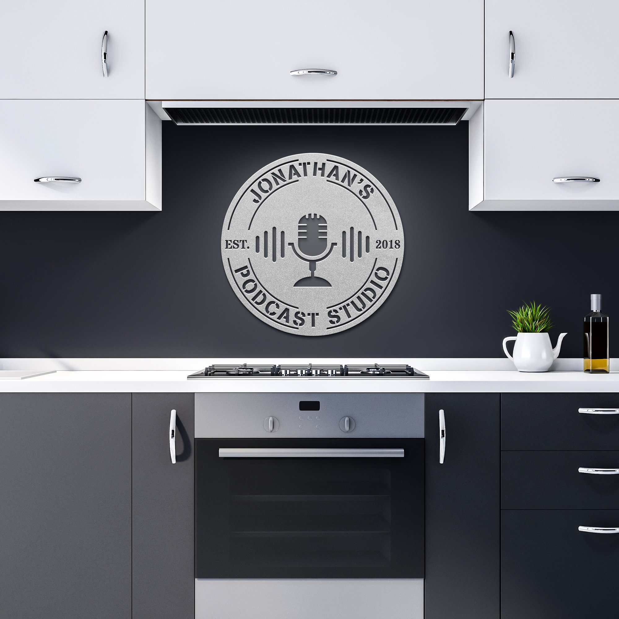Personalized Metal Music Studio Sign, Custom Podcast Studio Sign ...