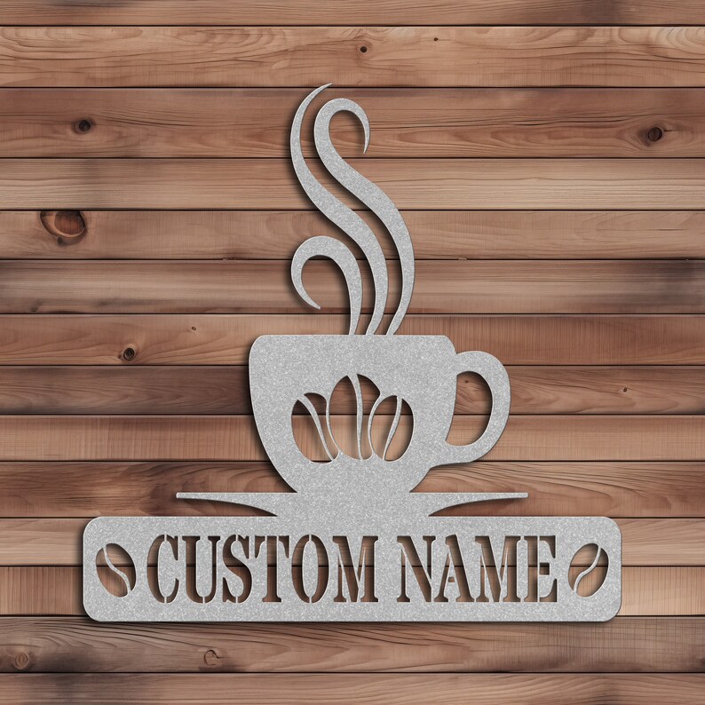 Custom Coffee Bar Metal Sign, Coffee Sign, Personalized Coffee Shop ...