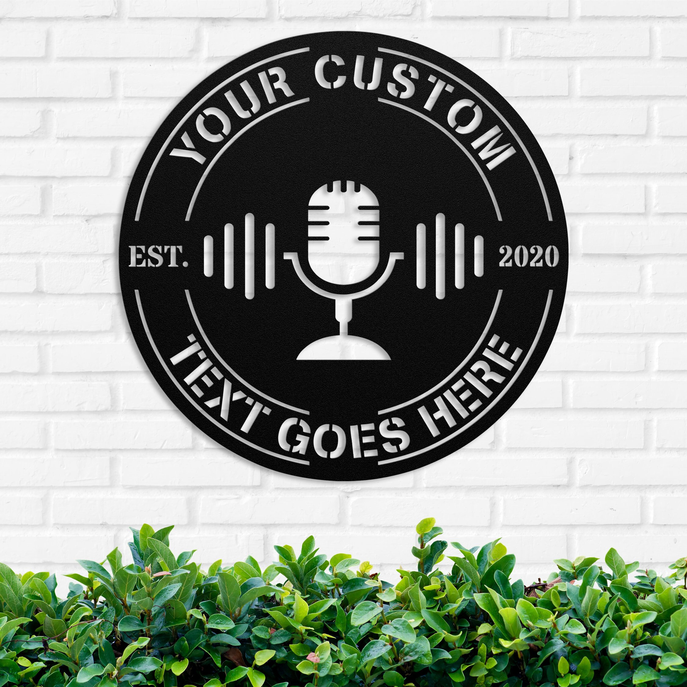 Personalized Metal Music Studio Sign, Custom Podcast Studio Sign ...