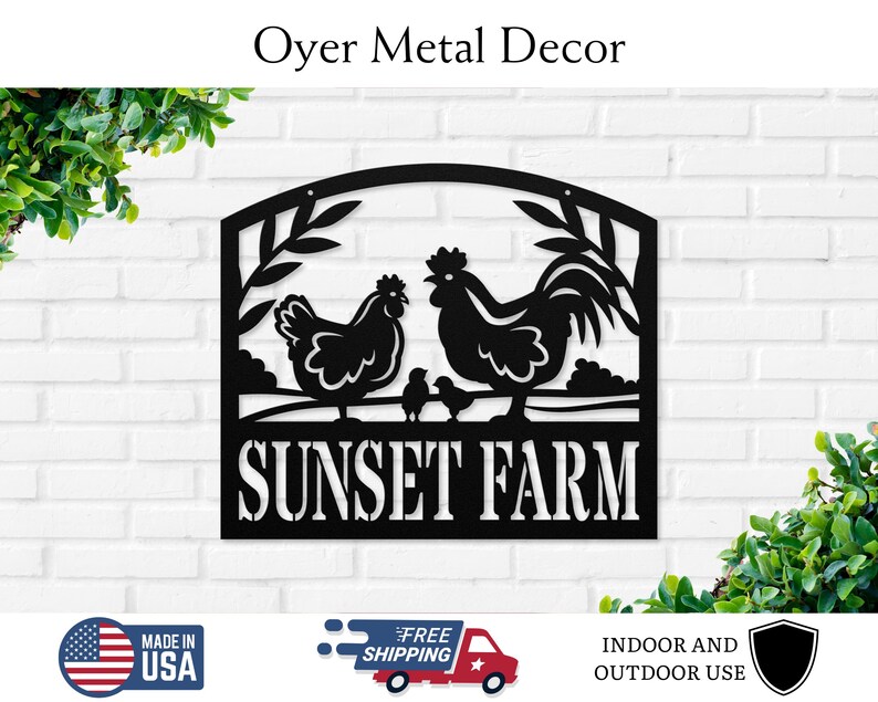 Customized Chicken Farm Metal Sign, Hen House Coop Sign, Chicken Coop ...