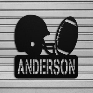 Custom Football Name Sign, Personalized Football Metal Sign, American ...