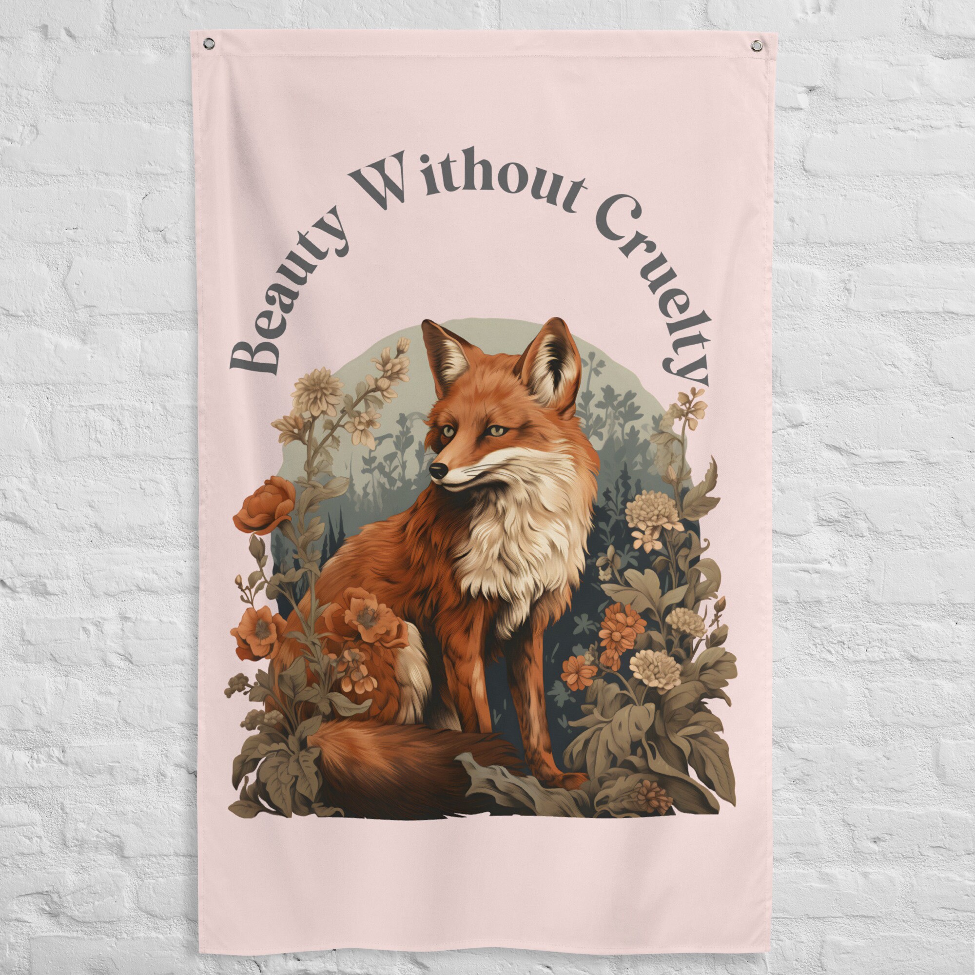 William Morris Fox Wall Art Flag Poster Beauty Not Cruelty Anti-fur ...
