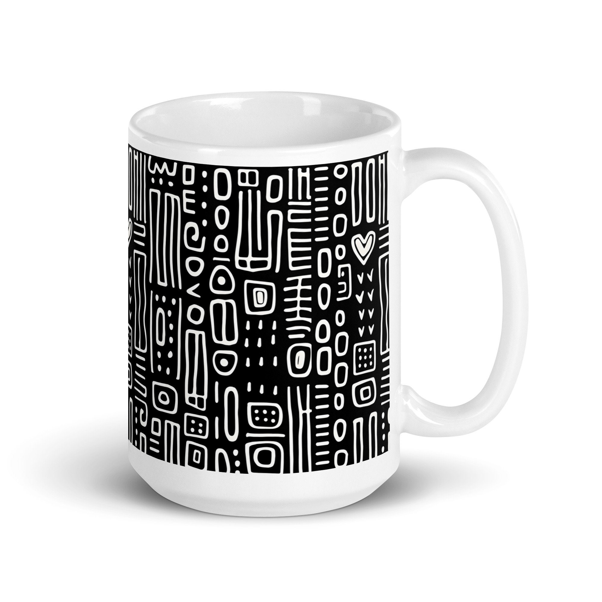 African Bogolan Mud Cloth Print Coffee Tea Ceramic Mug 11oz - African ...
