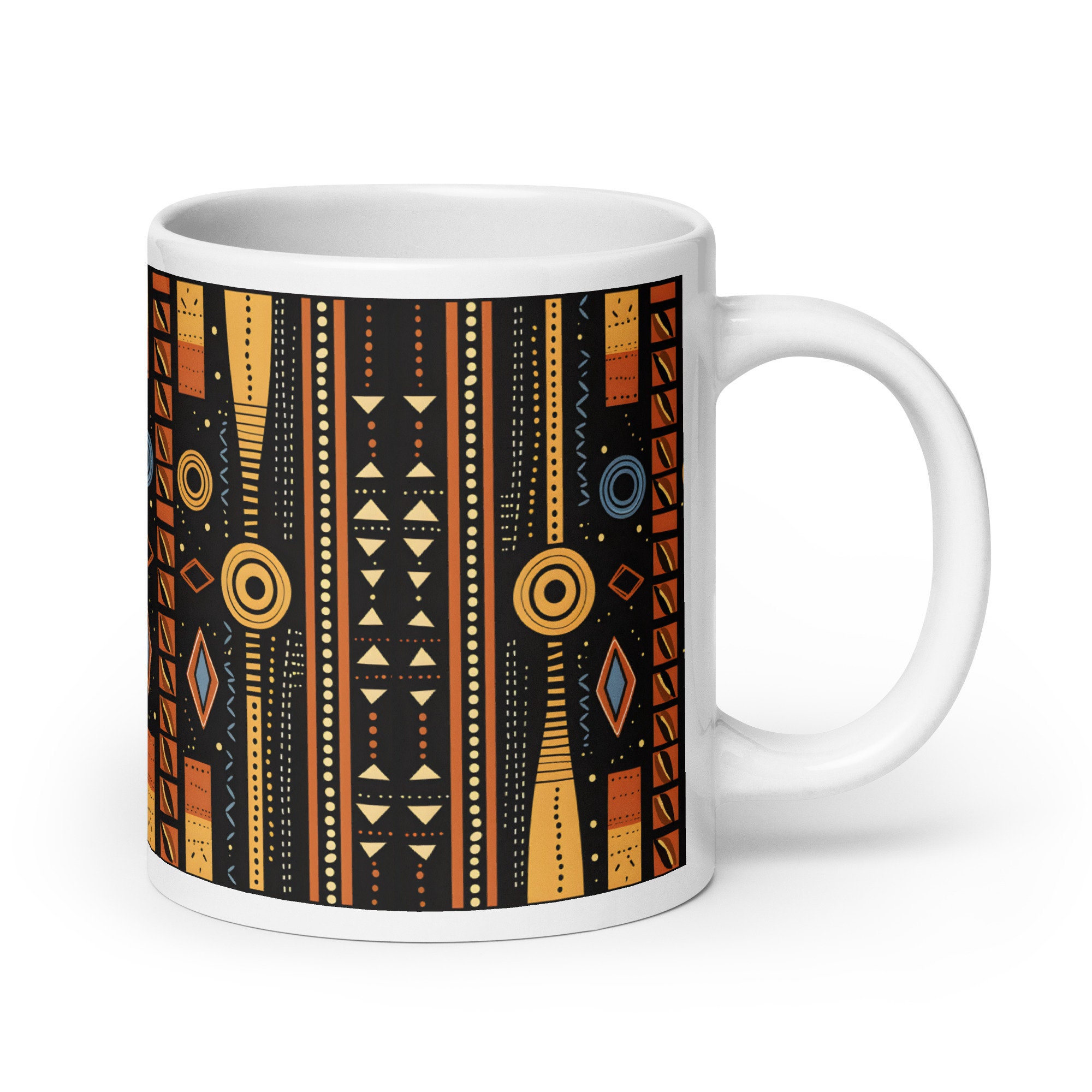 African Bogolan Mud Cloth Print Coffee Tea Ceramic Mug 11oz - African ...
