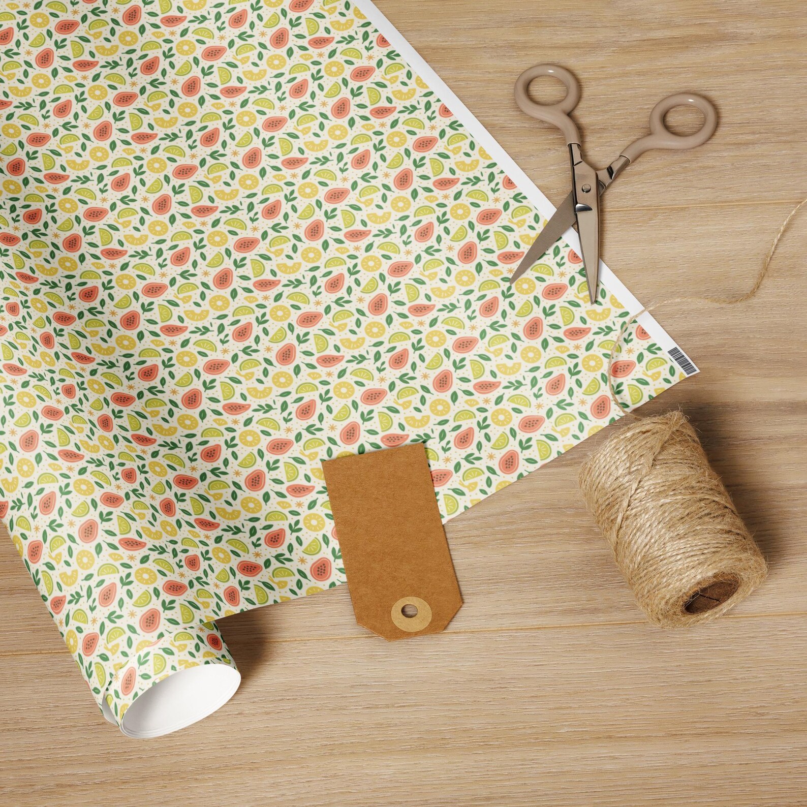 Colorful Fruits and Vegetables Wrapping Paper Roll for Gifts, Crafts ...