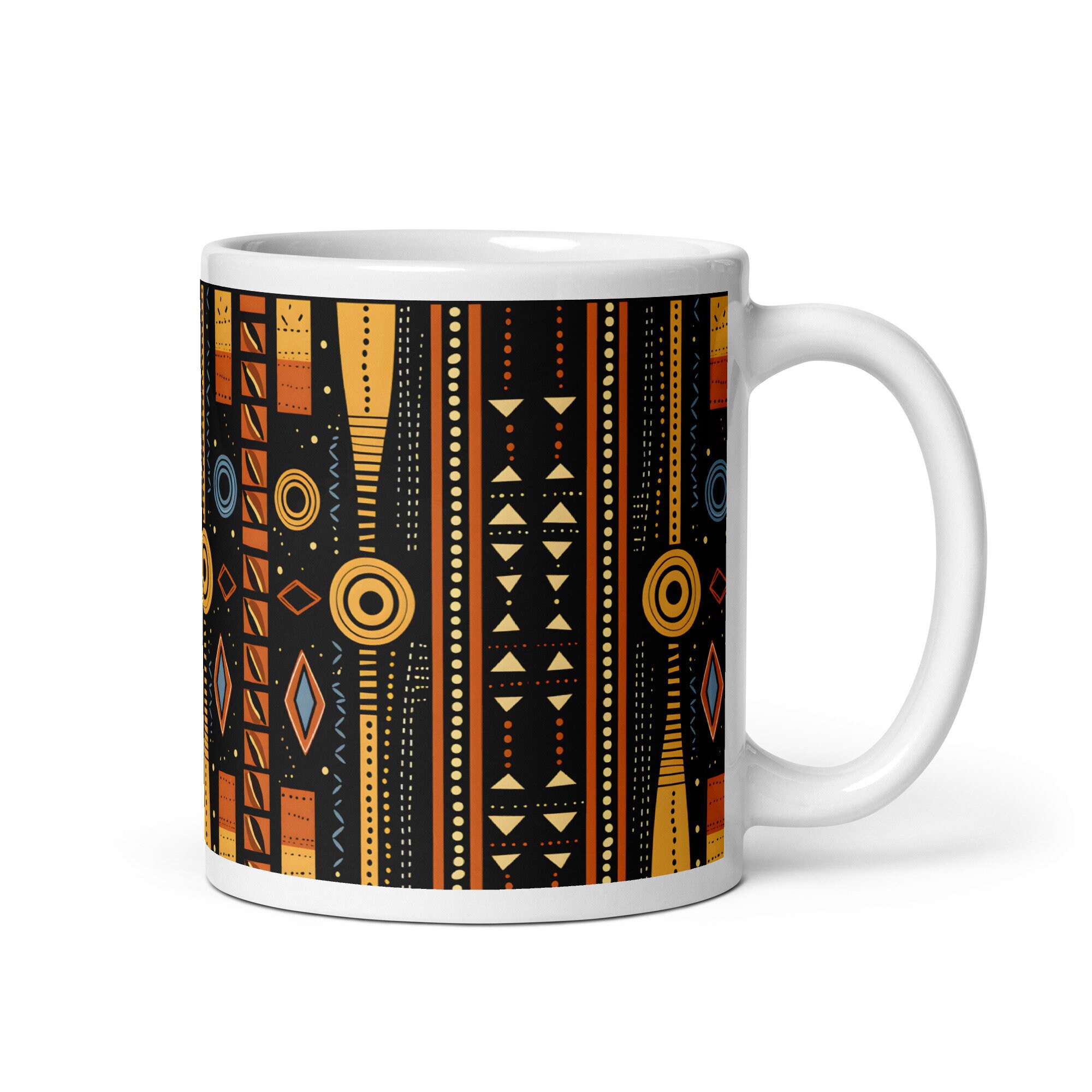 African Bogolan Mud Cloth Print Coffee Tea Ceramic Mug 11oz African ...