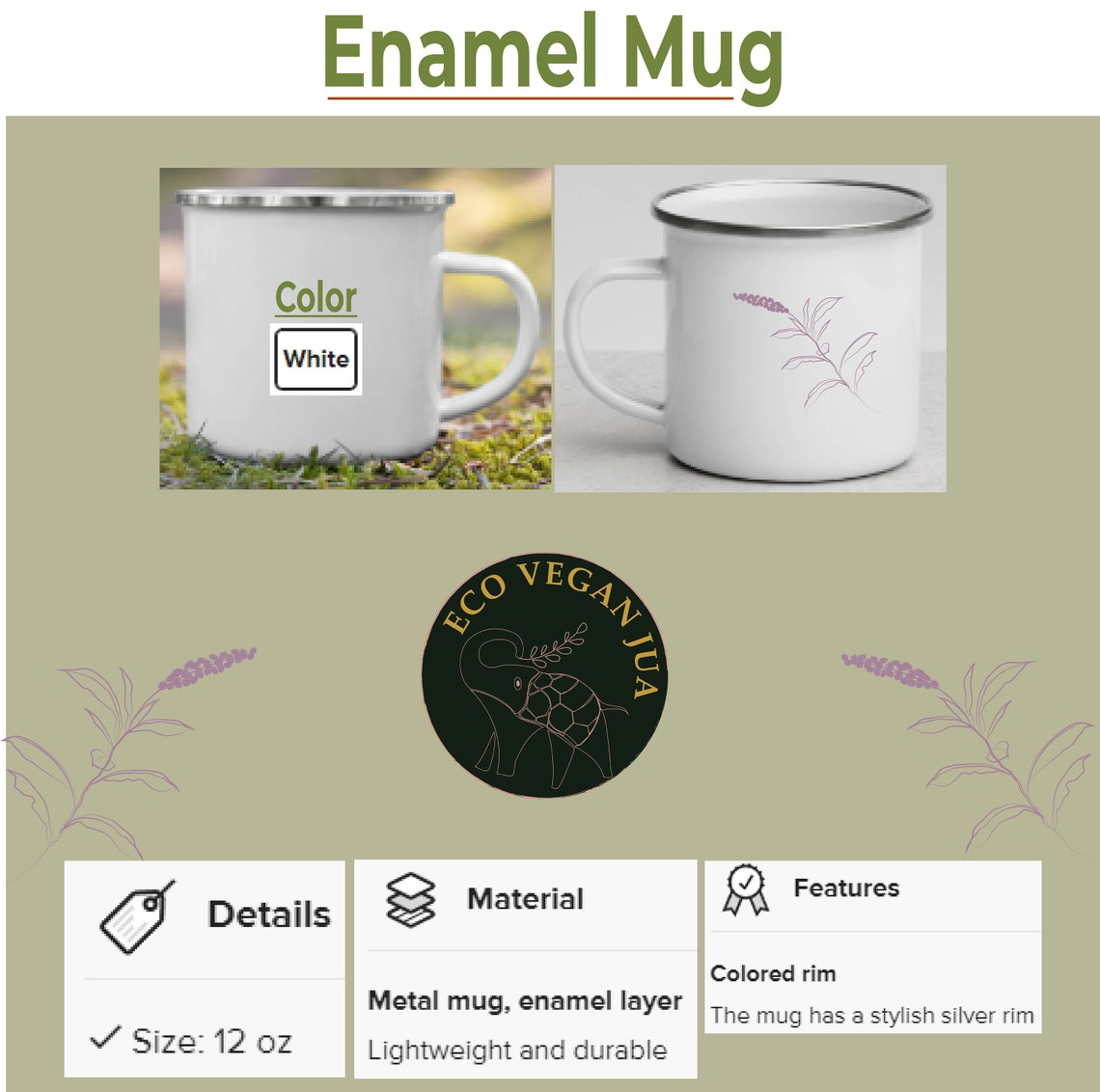 Black Cat Enamel Mug - Cute Black Cat Enamel Mug - Outdoors Camping Mug ...