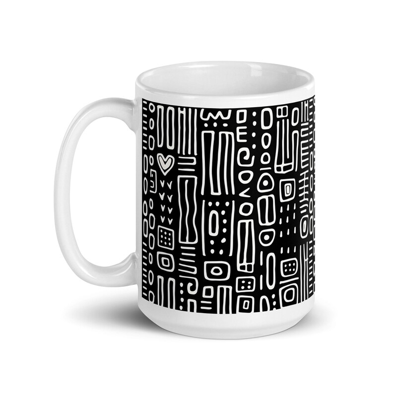 African Bogolan Mud Cloth Print Coffee Tea Ceramic Mug 11oz - African ...