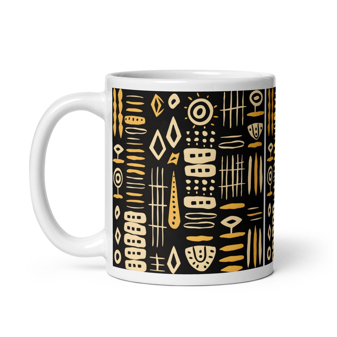 African Bogolan Mud Cloth Print Coffee Tea Ceramic Mug 11oz - African ...