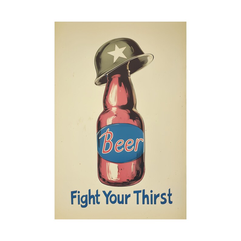 Mid-century Wall Art Print Vintage WW2 Beer Ad Giclee Art Print - Etsy