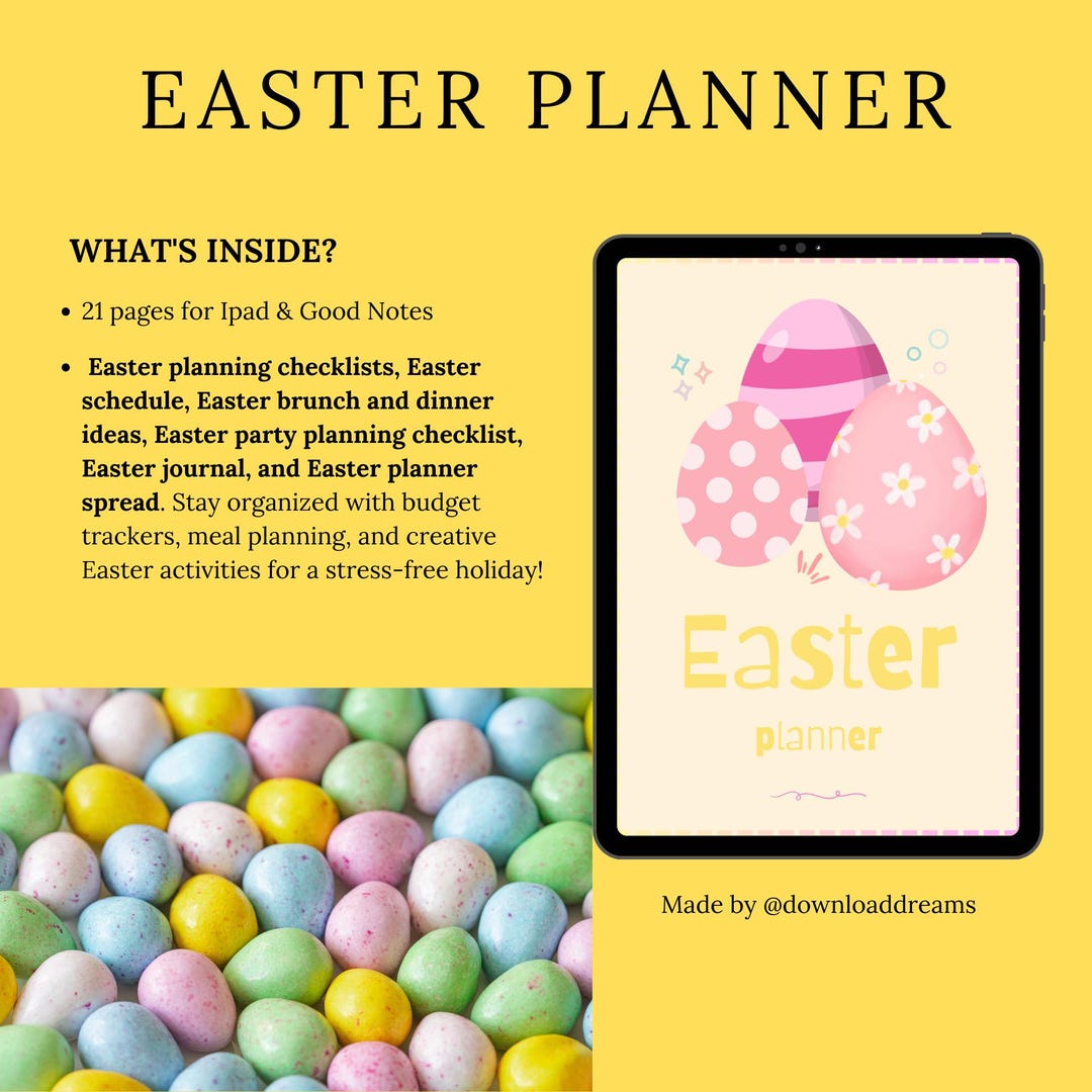 Instant Download Planner Easter Meal Planner Easter Party Planner ...