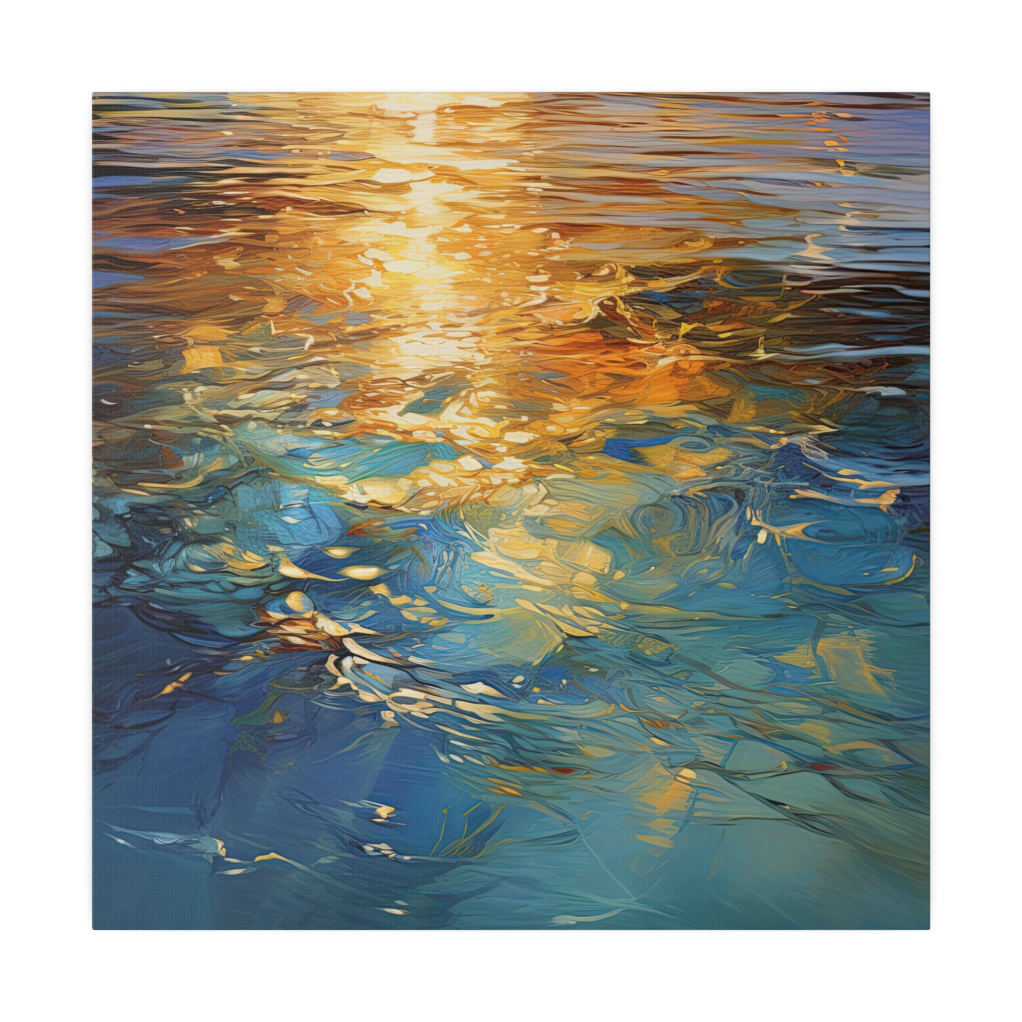 Abstract Water Reflections Canvas Art Impressionist Light Play on Water ...