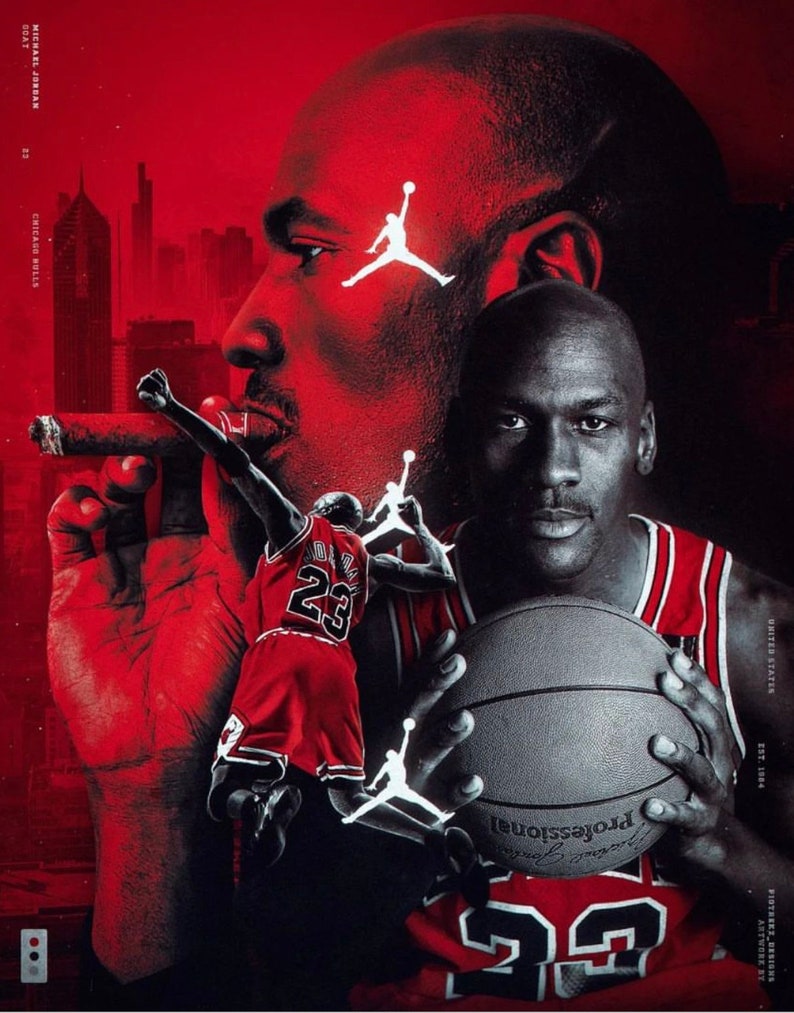 Michael Jordan Handmade Sticker Decal NBA Chicago Bulls - Etsy