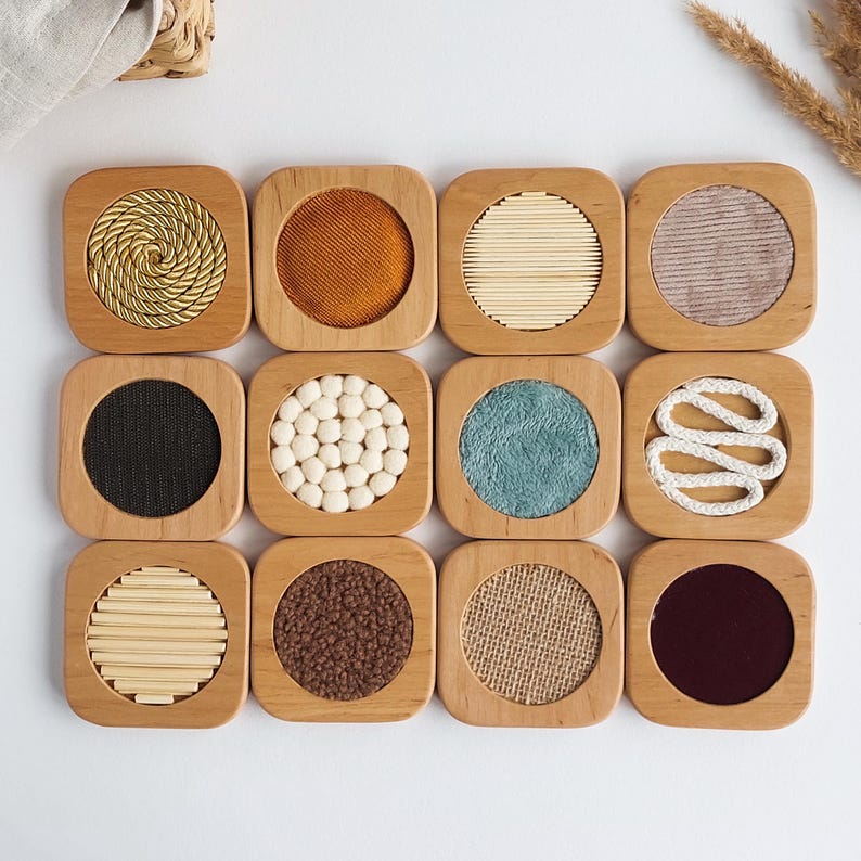 Montessori Wooden Sensory Cards: Tactile Toy for Babies & Toddlers - Etsy