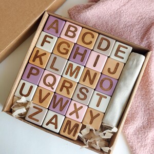 Alphabet Blocks Set - Wooden Letter Blocks - Birthday Gift for Toddlers ...