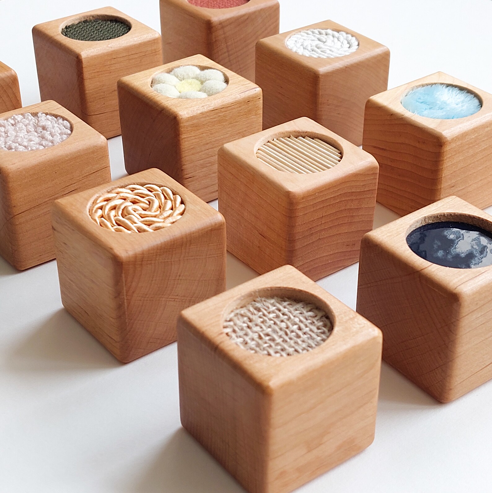 Sensory Wooden Blocks for Baby Montessori Wooden Toys for Toddlers ...