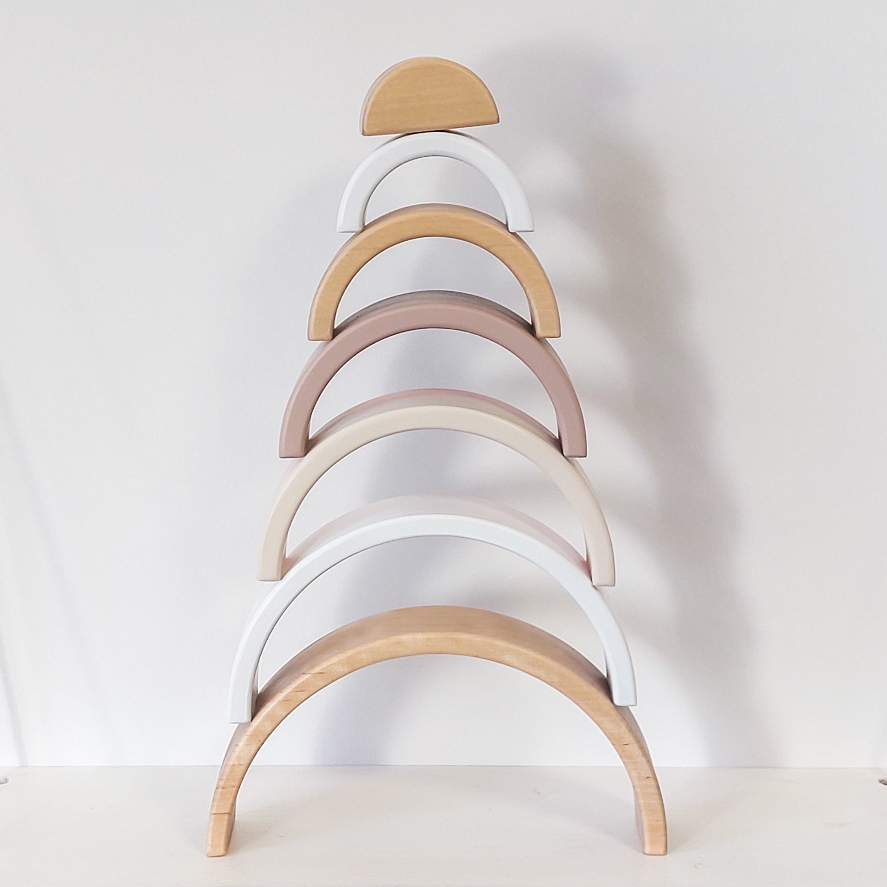 Personalized Wooden Rainbow Stacker Boho Nursery Decor Gender Neutral ...