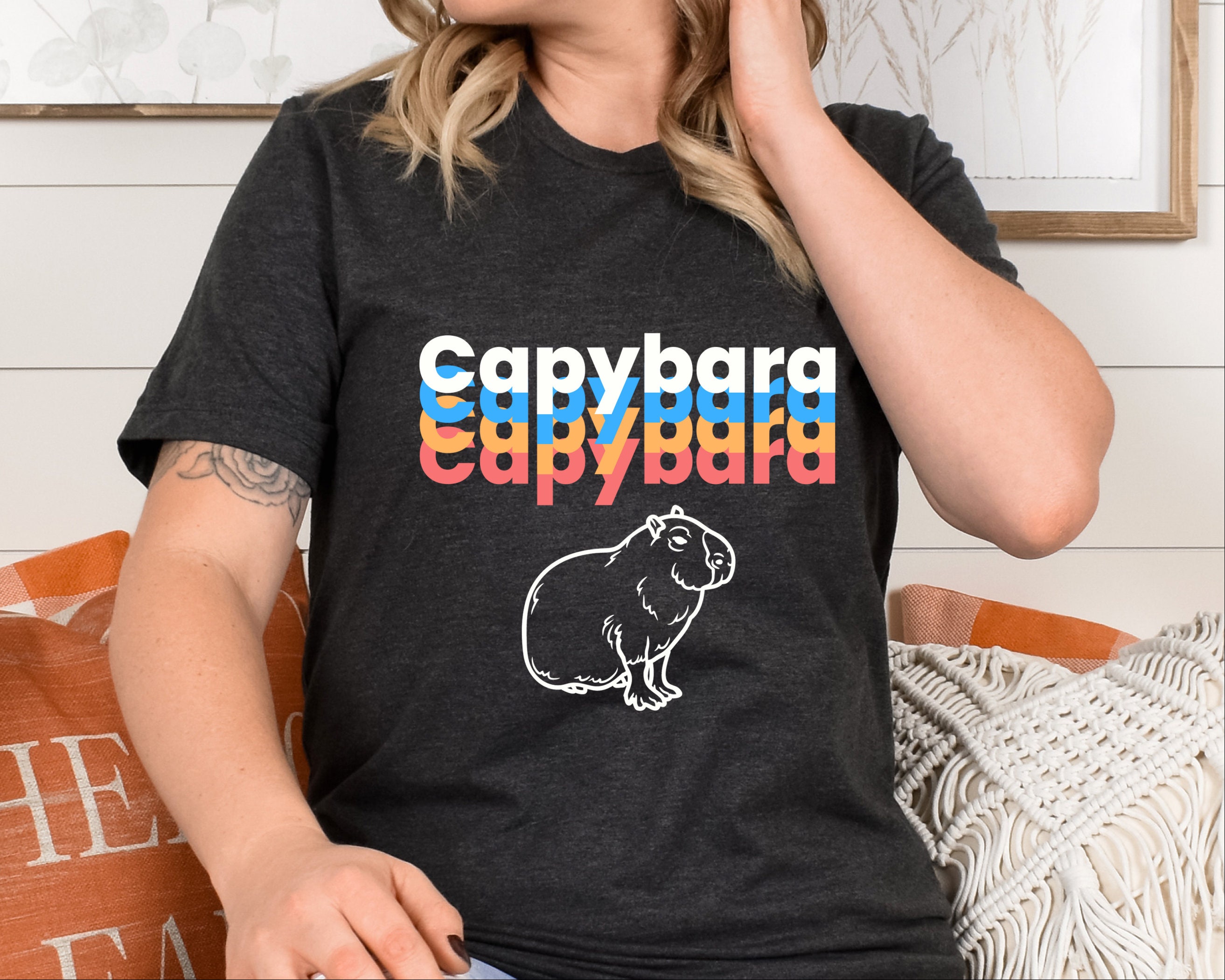 Camisa de capibara, camisa animal retro, camisa animal divertida ...