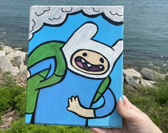 Fin & Jake Rainy Moody Hand-painted Adventure Time Painting Print - 10 ...