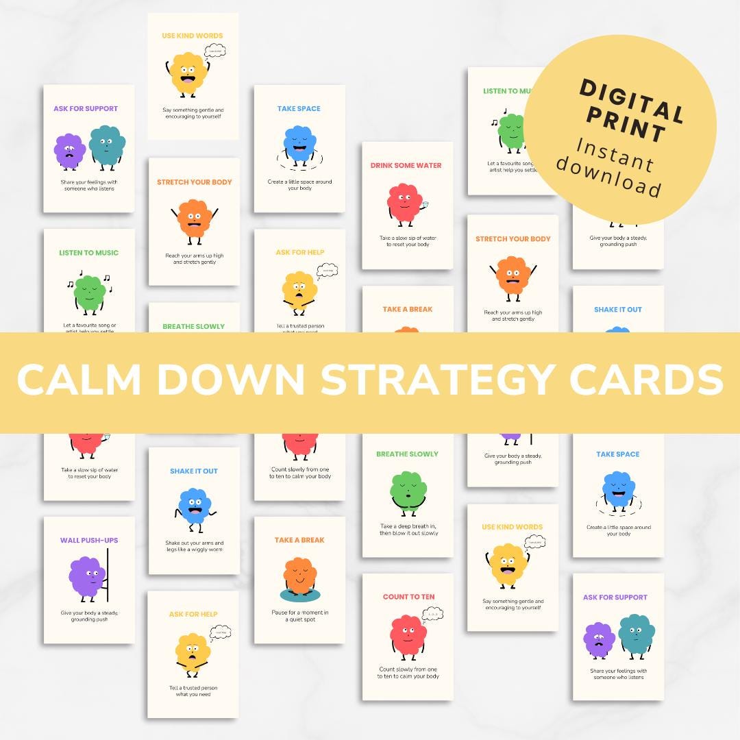 Calm Down Strategy Cards | Emotional Regulation Tools for Kids ...