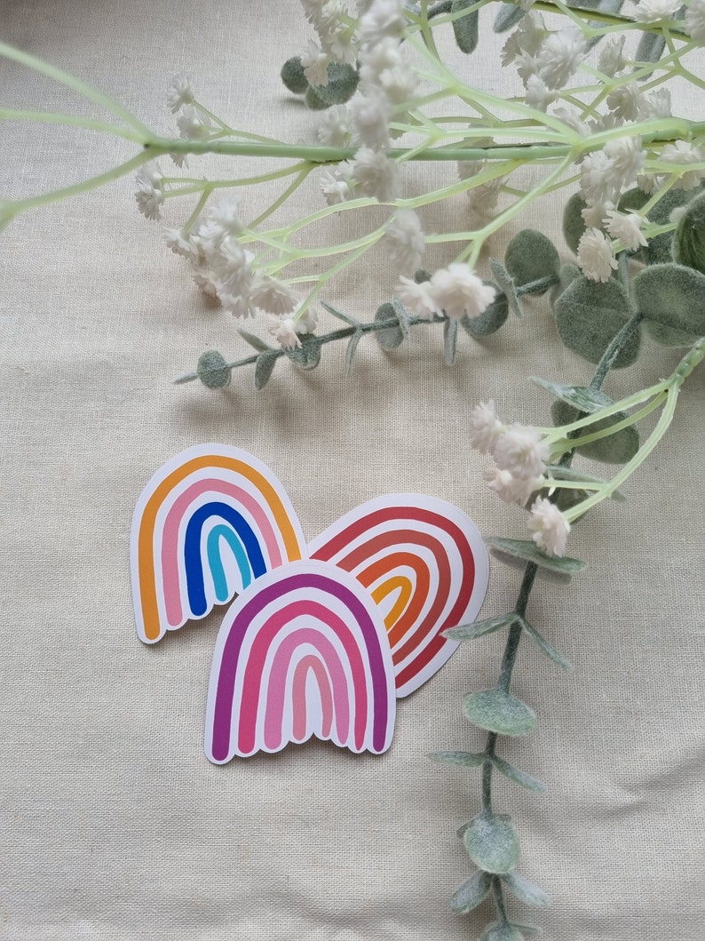 Boho Rainbow Vinyl Sticker Boho Rainbow Pastel Decal Laptop Sticker ...