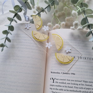 Cute Lemon Bookmark – Acrylic Fruit Bookmark for Her, Bookish Gift ...