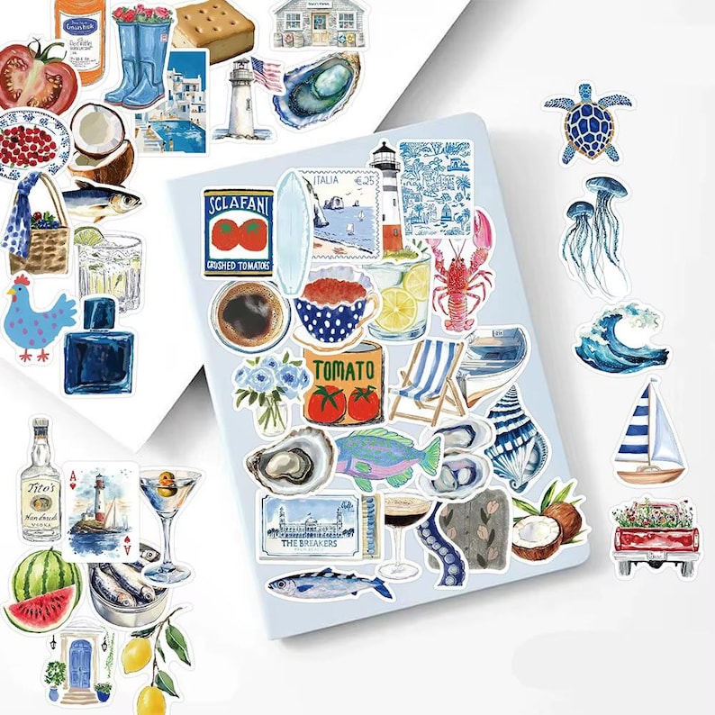 Blue Sea Aesthetic Stickers – Waterproof Ocean Decals for Laptop ...