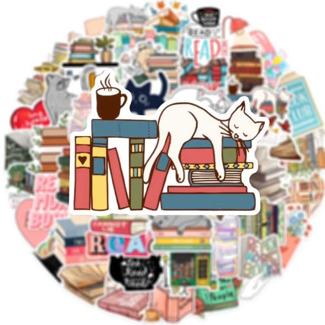 10-50 Pcs/pack Reading Books Sticker, Water Bottle Phone, Laptop, Book ...