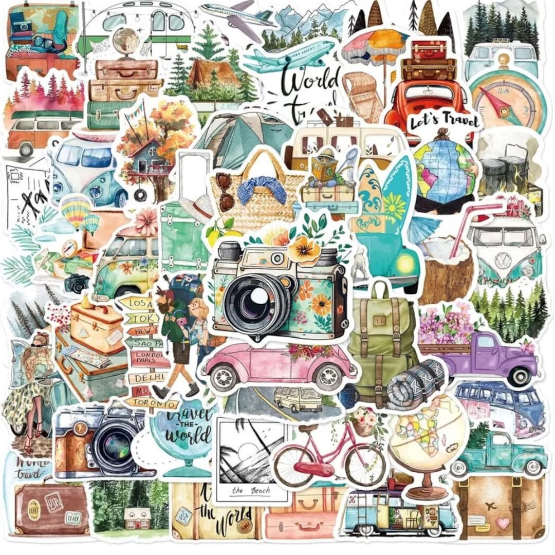 50 Outdoor Adventure Stickers for Water Bottles, Phones, Nature Camping ...