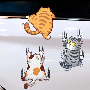 3pcs Funny Pet Cat Car Sticker Climbing Cats Animal Styling Stickers - Etsy