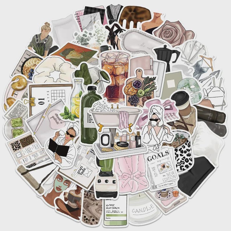 50PCS Clean Girl Stickers – Self Care, Skincare, Cozy & Fashion ...