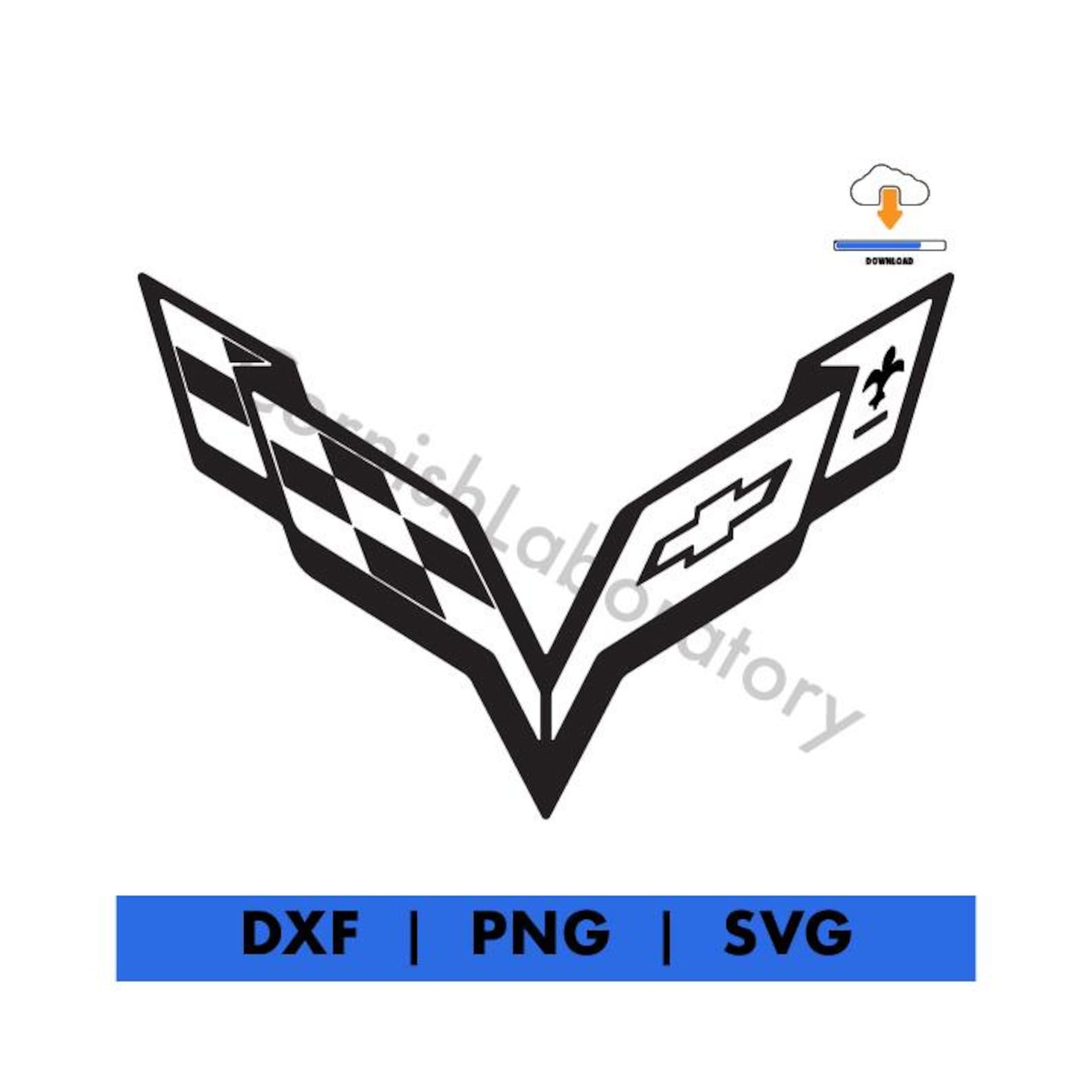 Chevrolet C7 Corvette Flags Logo - Digital Download (DXF, PNG, SVG) - Etsy