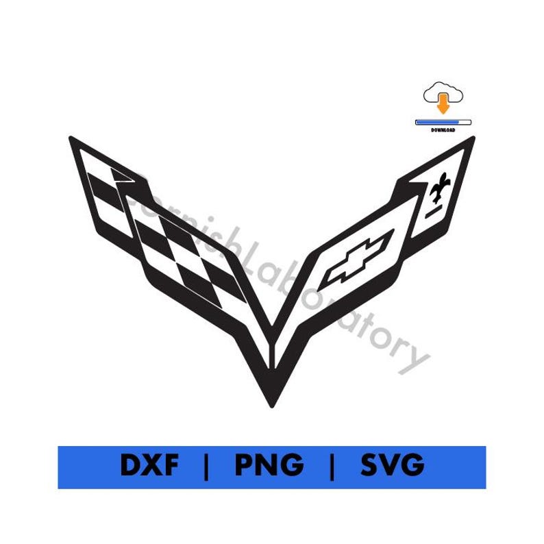 Chevrolet C7 Corvette Flags Logo - Digital Download (DXF, PNG, SVG) - Etsy