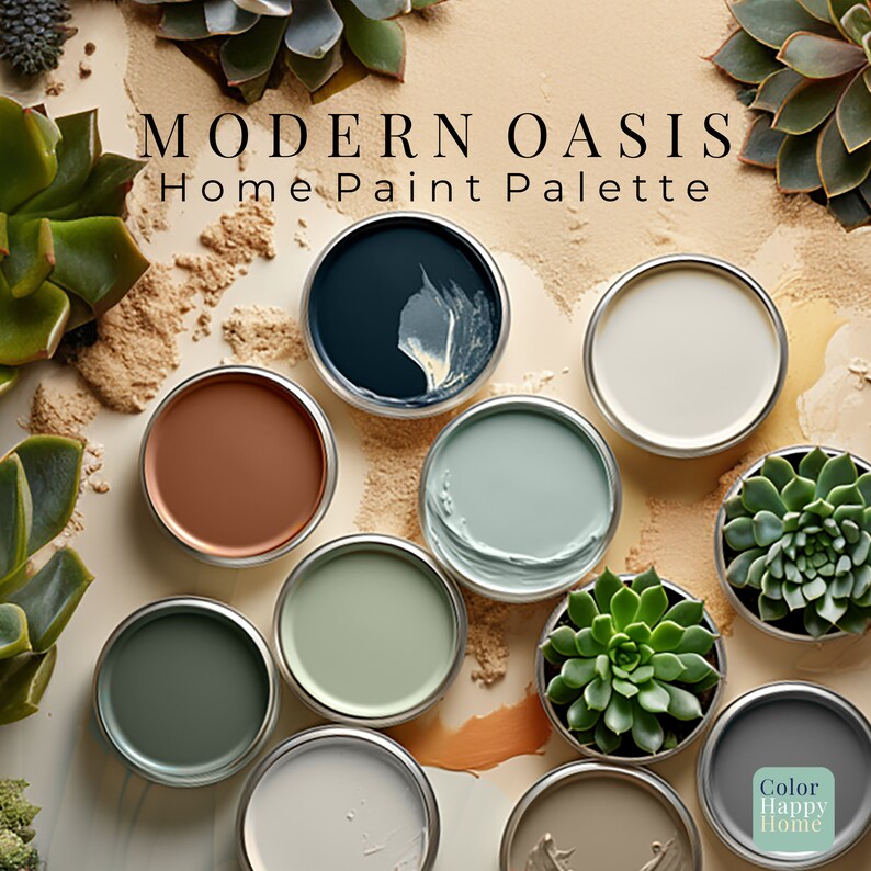 Modern Oasis Home Paint & Color Palette Benjamin Moore - Etsy Modern Oasis Home Paint & Color Palette Benjamin Moore - Etsy