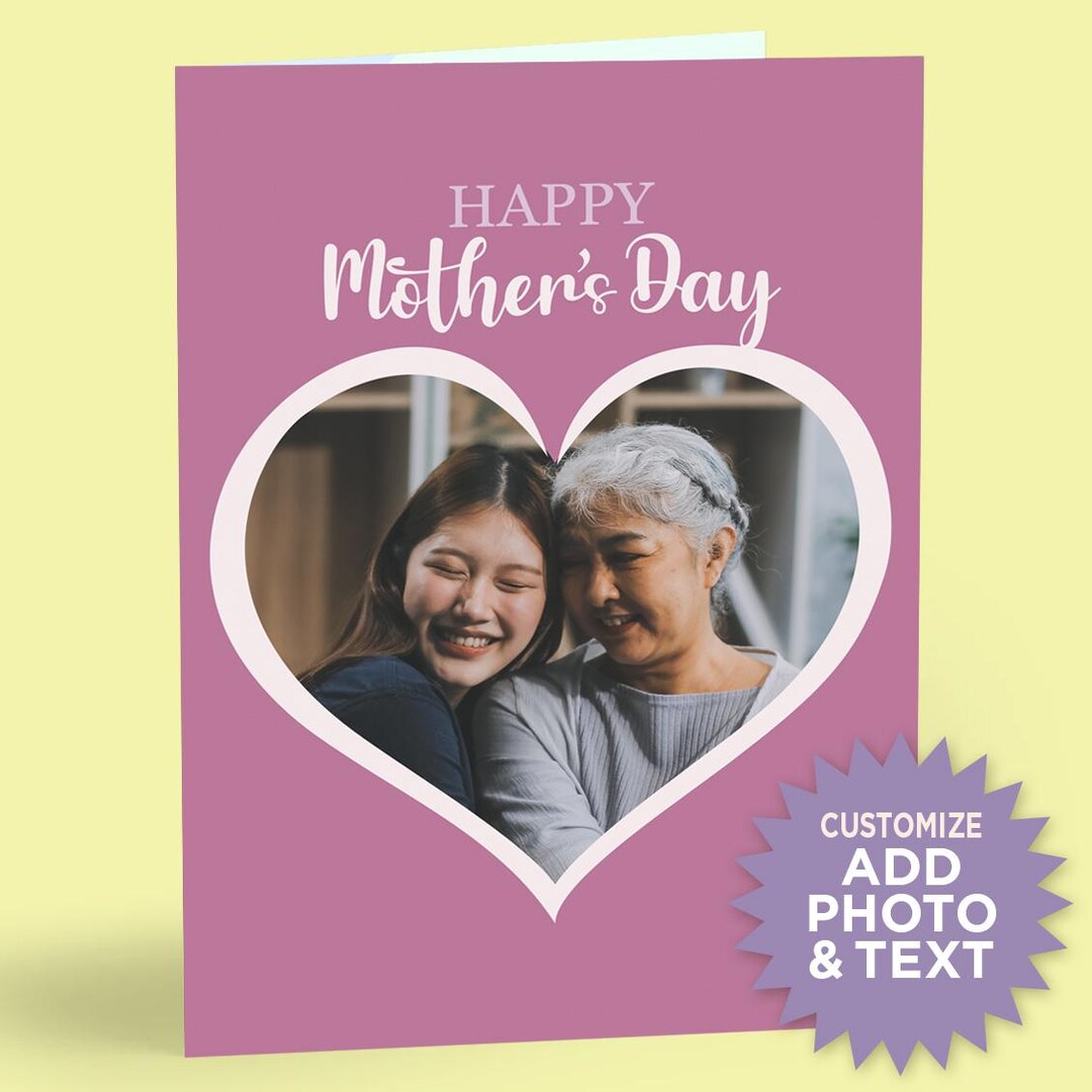 Personalized Mother's Day Photo Card, Custom Mothers Day Card, Happy ...