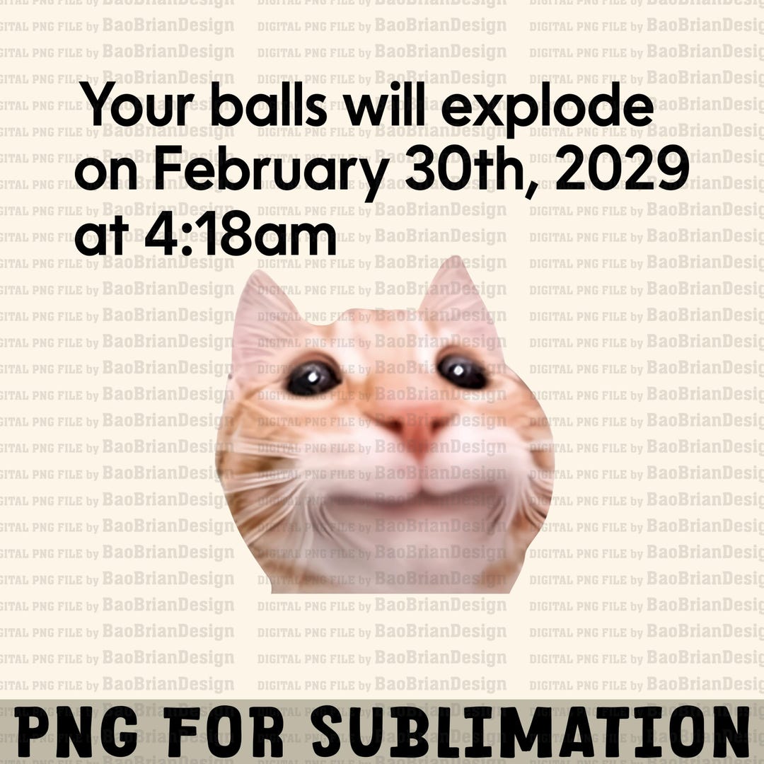 Your Balls Will Explode on February 30th 2029 Cat Lover PNG Design ...