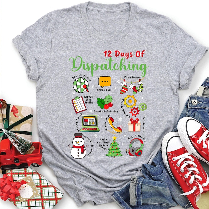 12 Days of Dispatching Christmas Shirt - Funny 911 Dispatcher Gift - Etsy