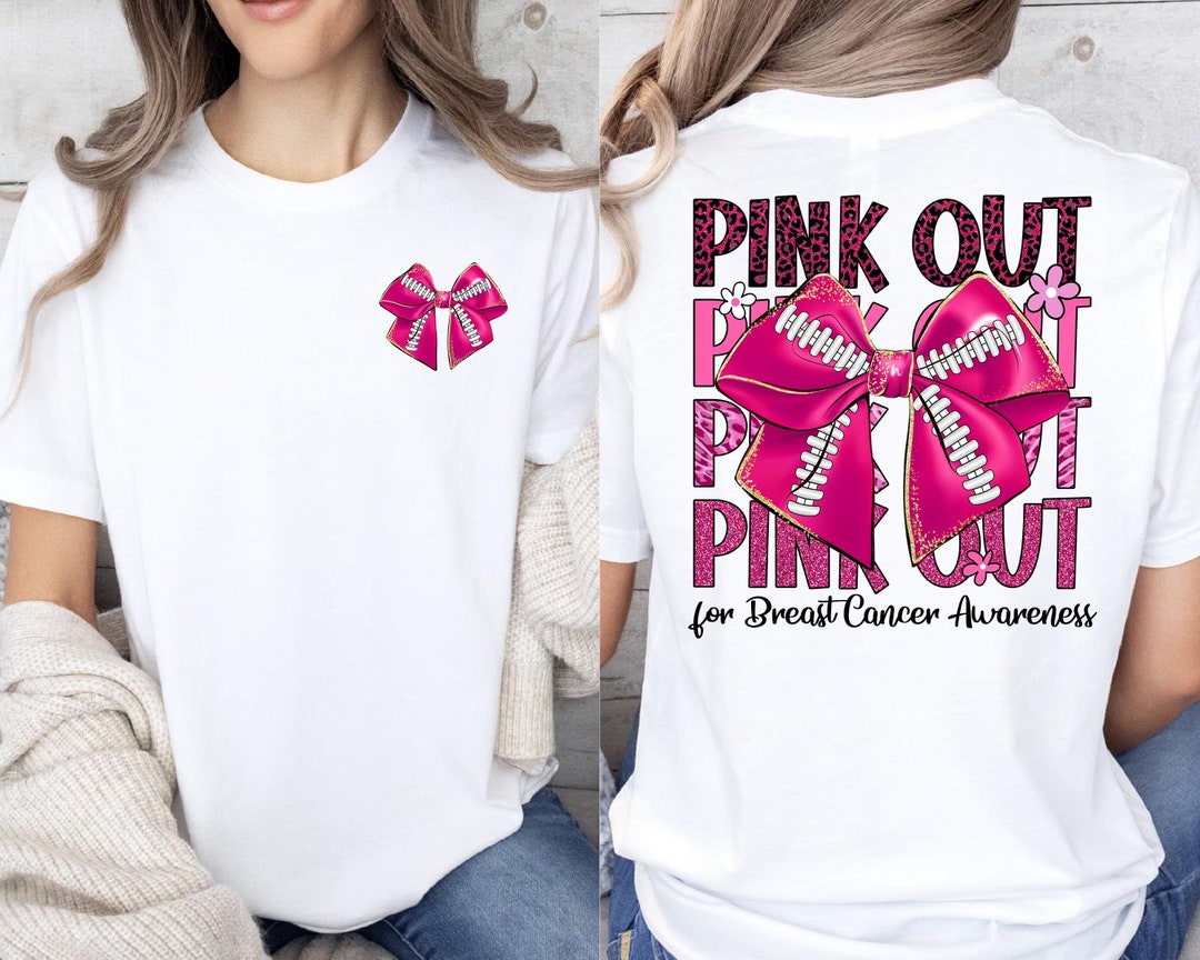 Football Pink Out Shirt, Breast Cancer Football, Pink Ribbon, Football ...