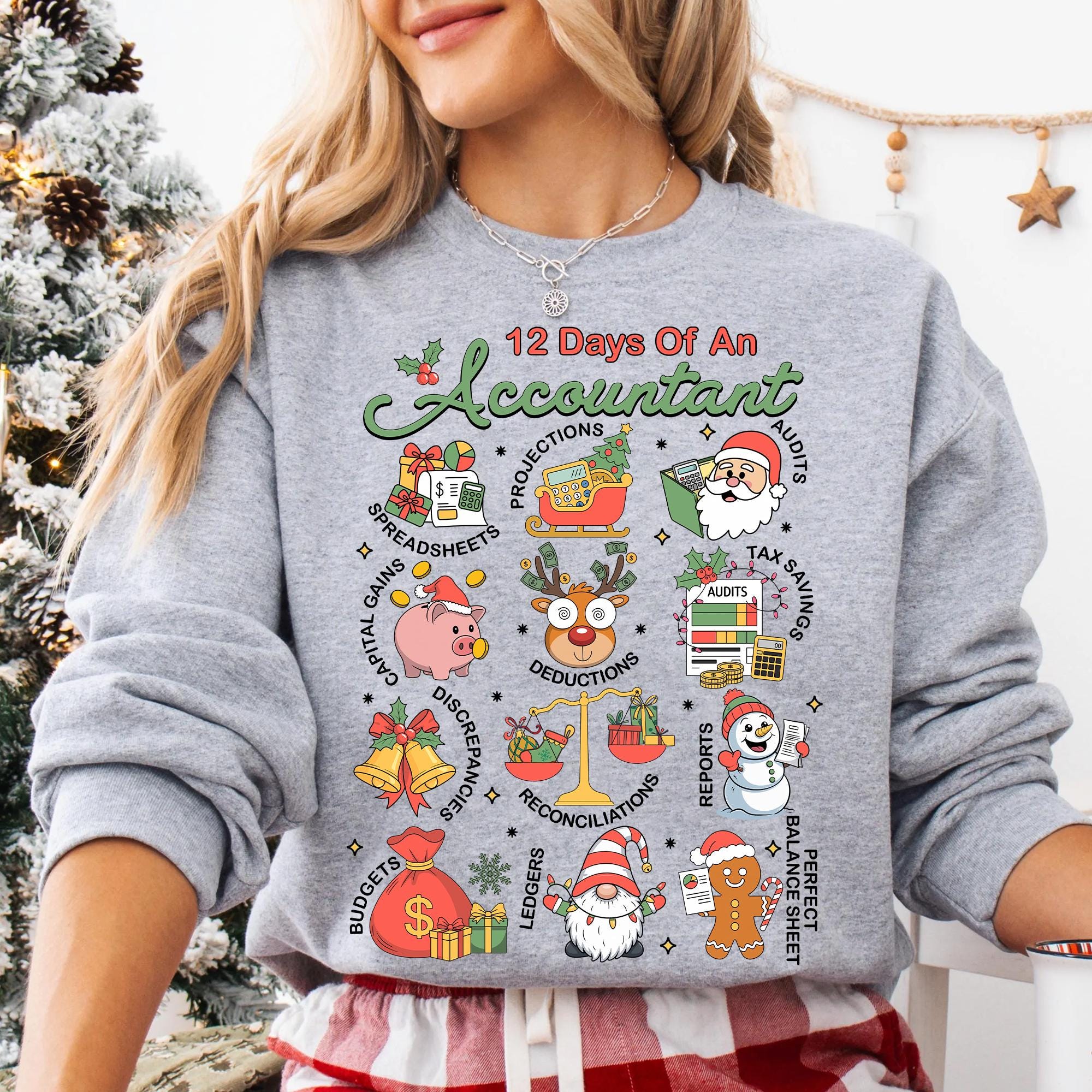 12 Days of Accountant Sweatshirt, Christmas Accountant Shirt, Xmas ...