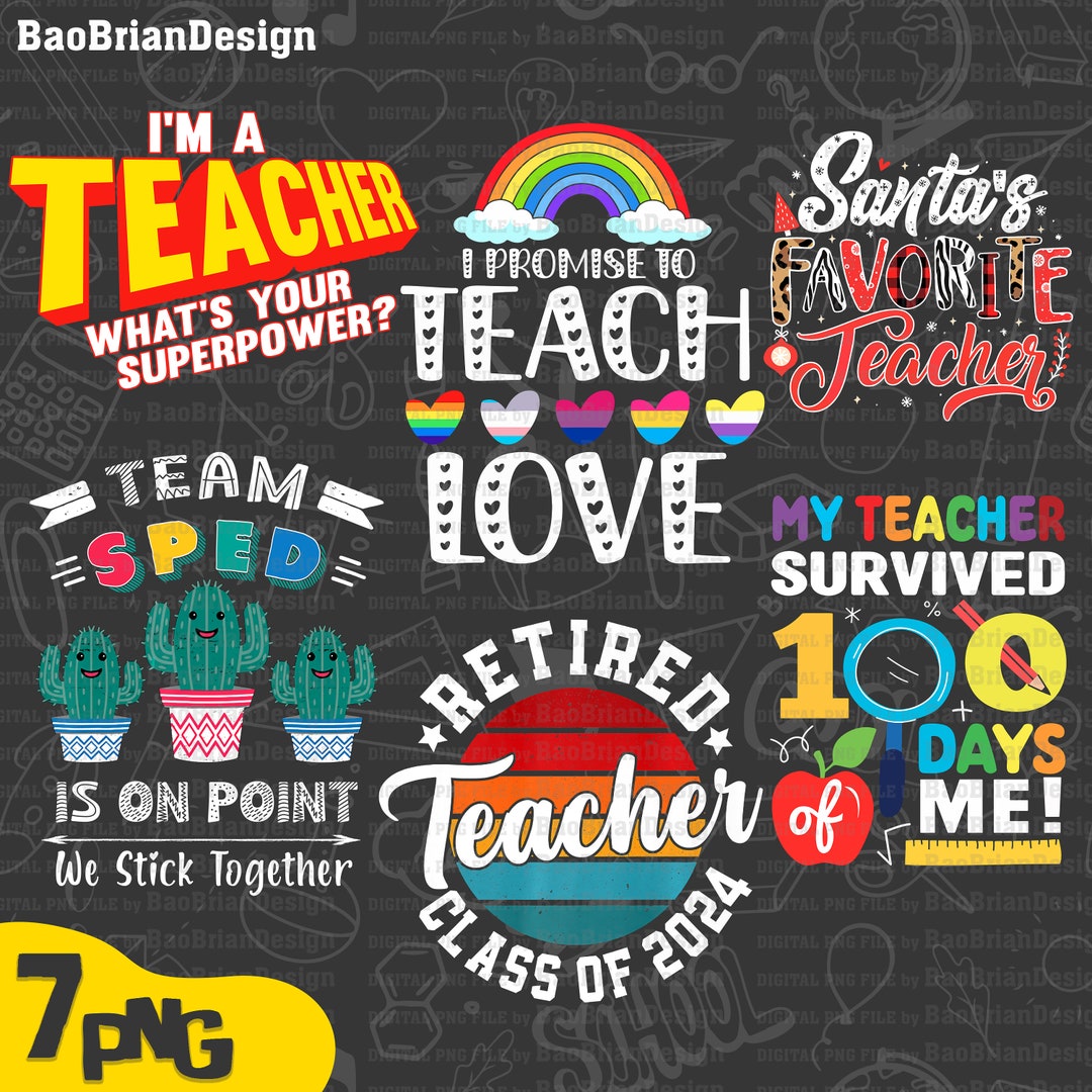 7 Funny Vintage Teacher Sample Teacher's Day Present Png File, Svg File ...