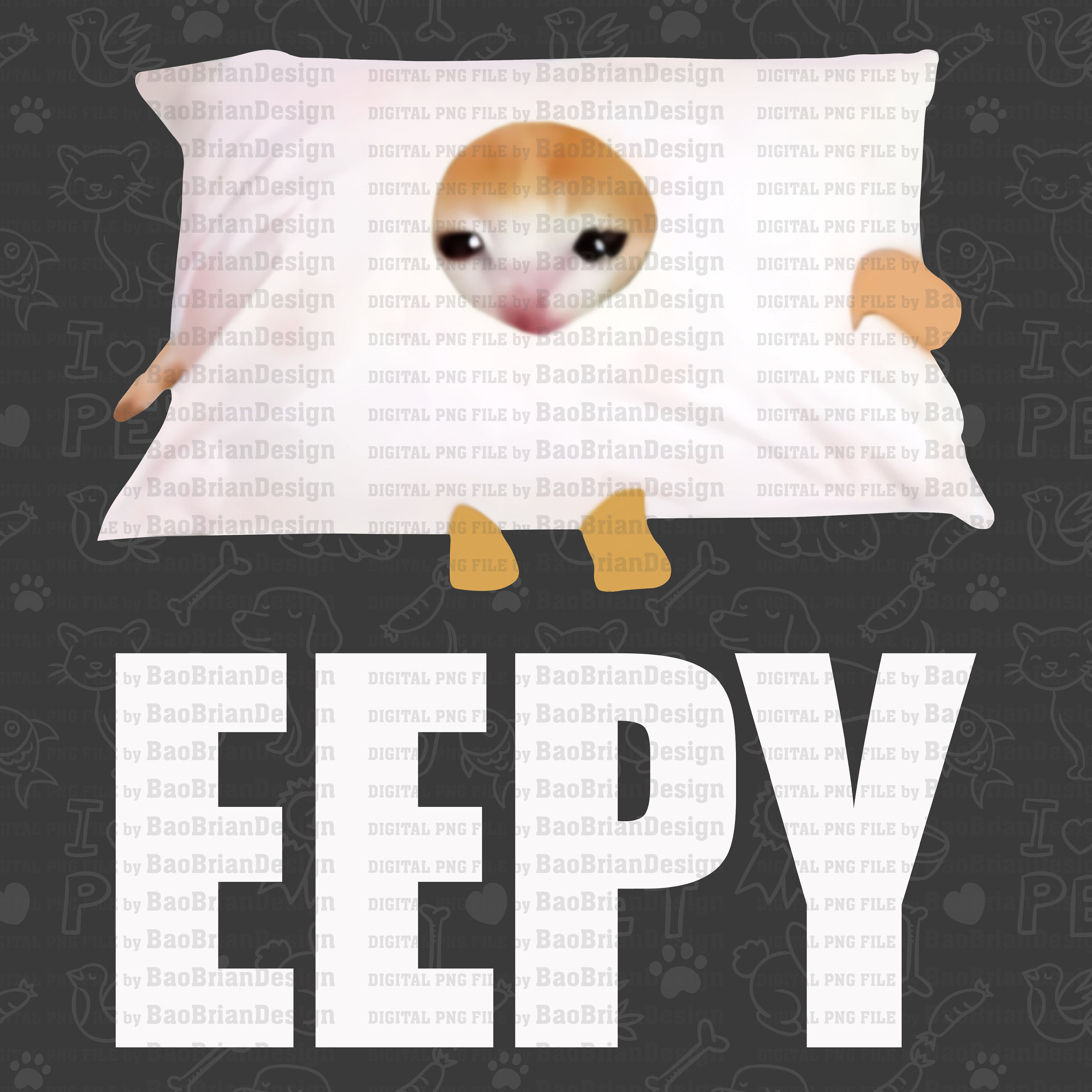 Eepy Cat Meme Sleepy Cat With Pillow PNG Design, Kitten Saying Sublimation Download, Cute Animal ...