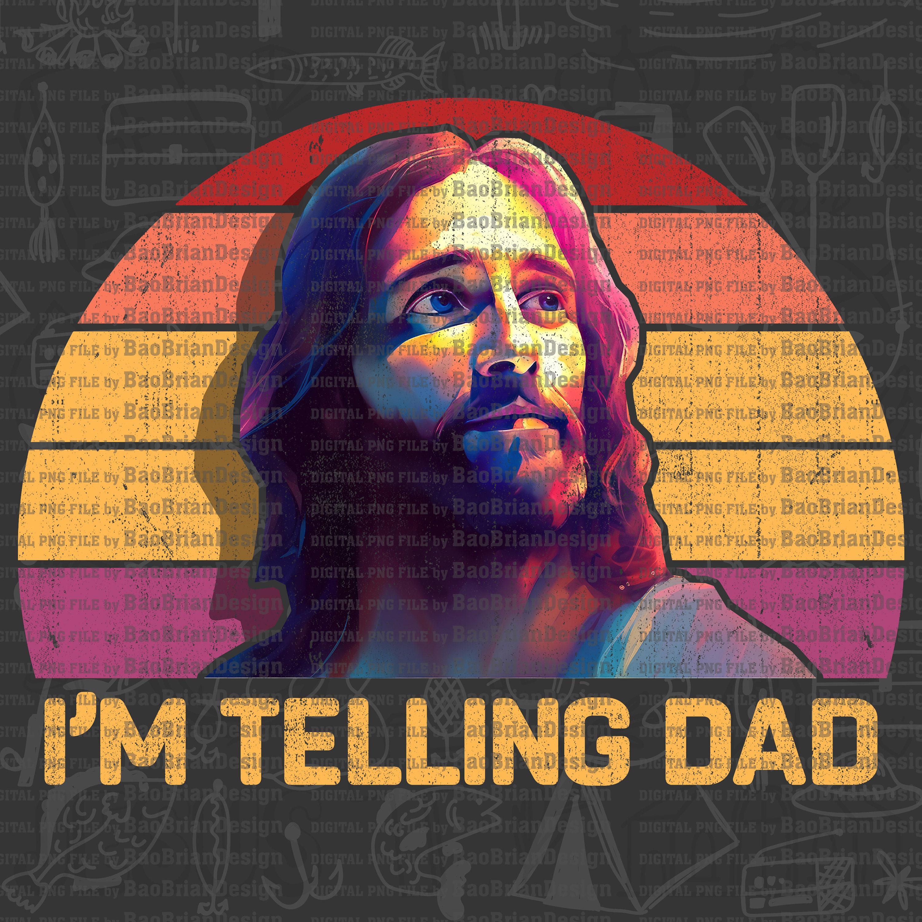 Jesus Thinking I'm Telling Dad Vintage God Saying, Vintage Jesus ...