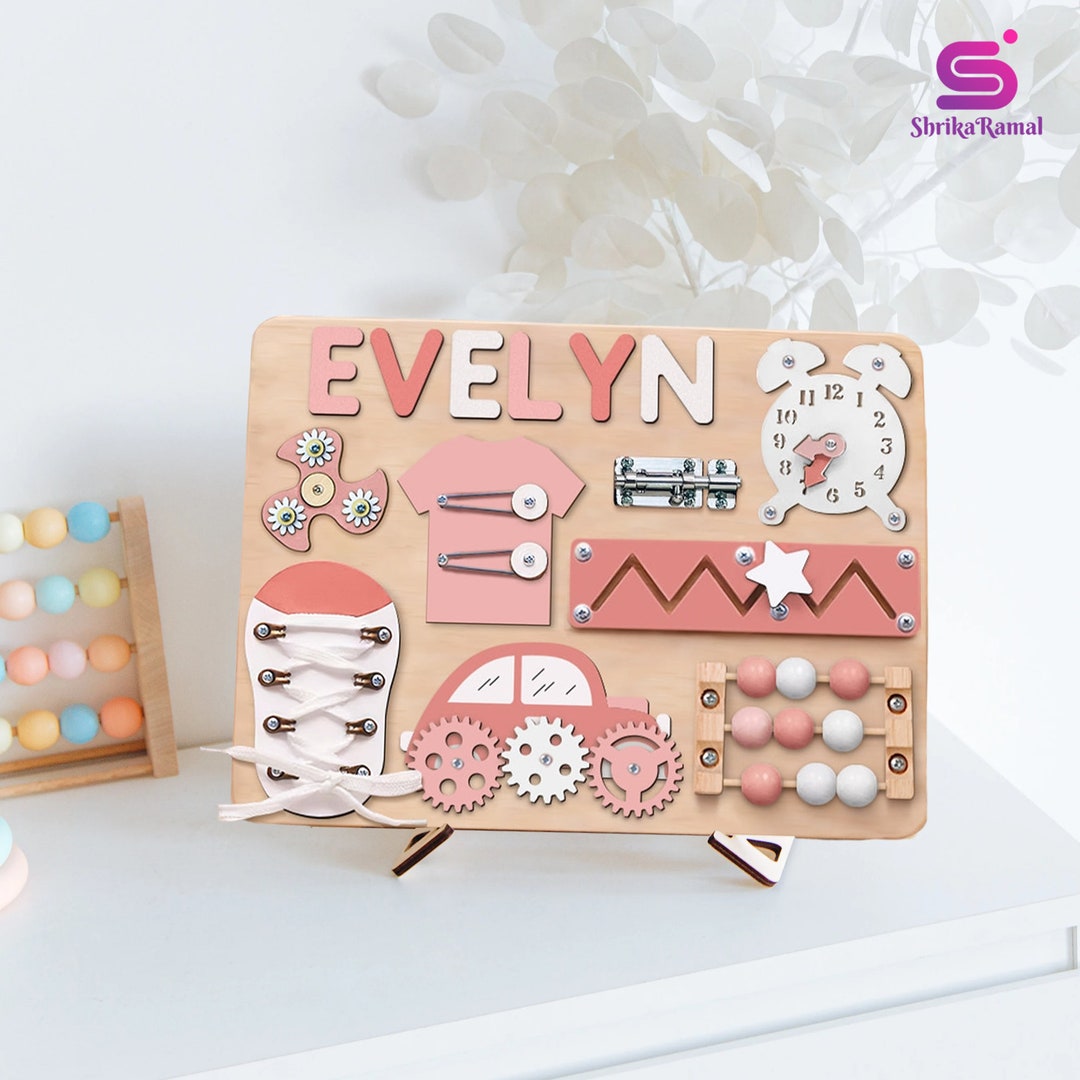 Personalized Busy Board for Kids, Handmade Montessori Toys, Nursery ...