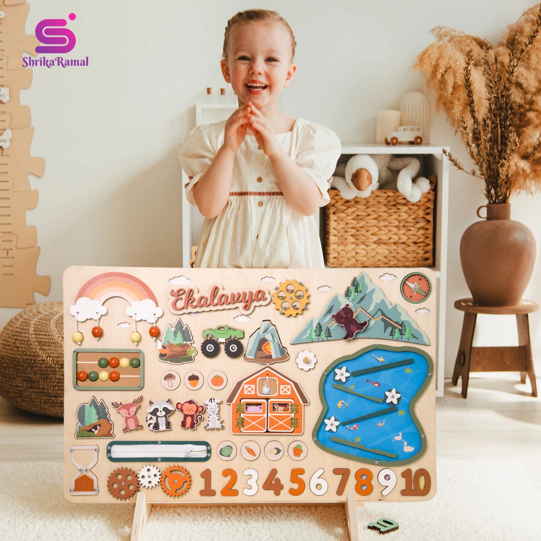 Extra Large Busy Board for Kids, Handmade Montessori Toys, 1st Birthday ...