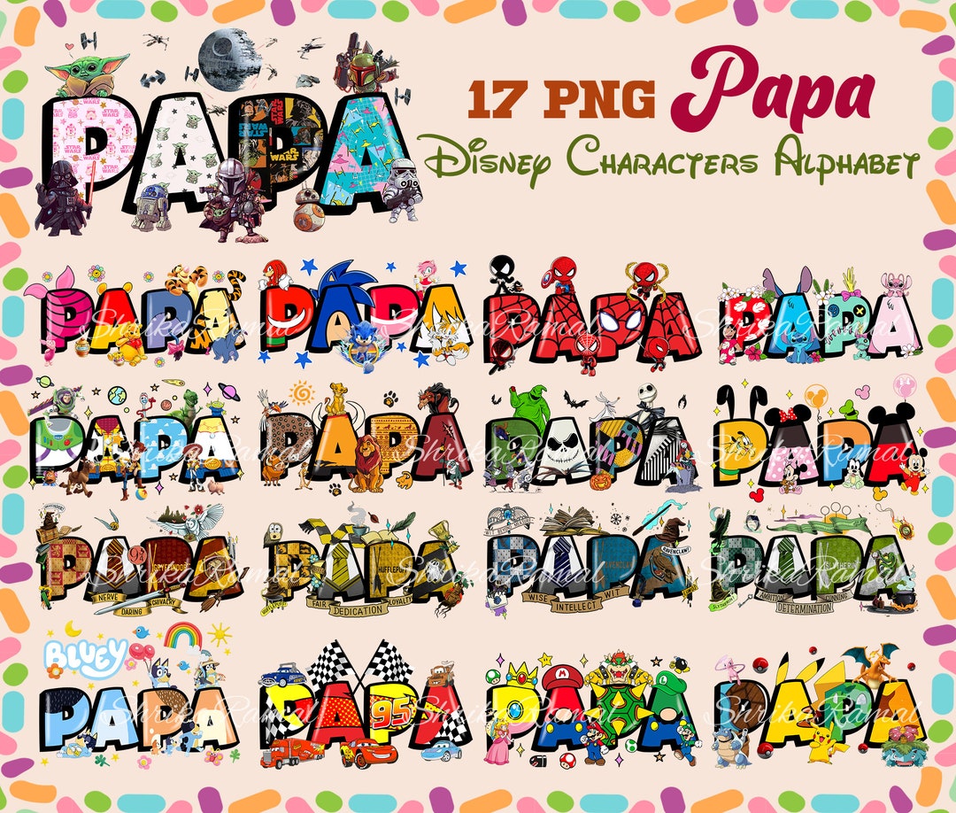 20 Cartoon Papa PNG Bundle, Characters Letters Png,doodle Story Png ...
