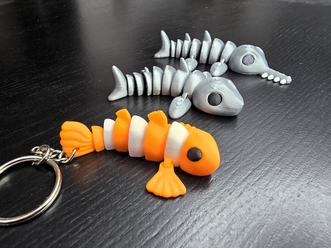 Flexi Print-in-place Fish - STL File for 3D Printing Active, Pocket Pet ...